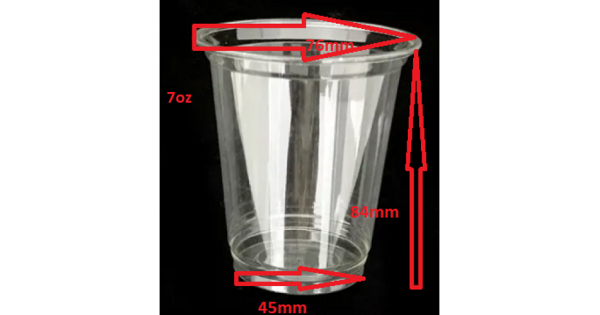 PLA BIODEGRADABLE & Lids Plain. 7oz (207ml)